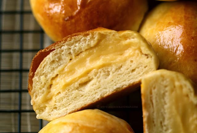 Cream Pan ~ Japanese Custard Filled Cream Buns - Ruchik Randhap