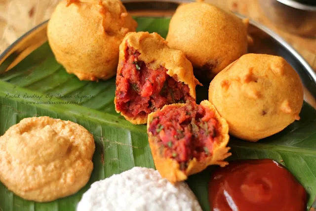 Beetroot Bonda | Vegetable Bonda~ Mixed Vegetable Fritters - Ruchik Randhap